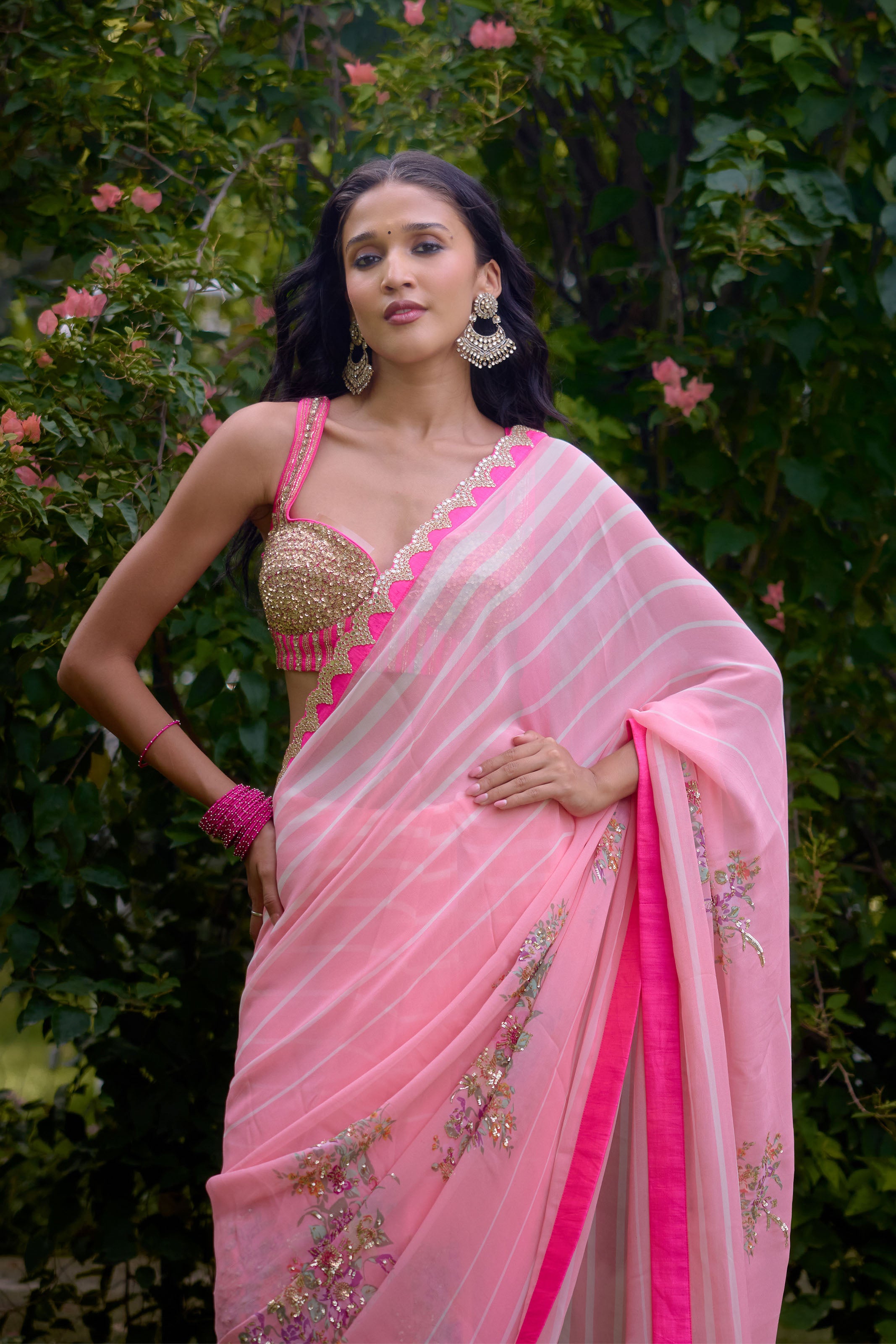 Haseena Pink Saree – Mohi fashion