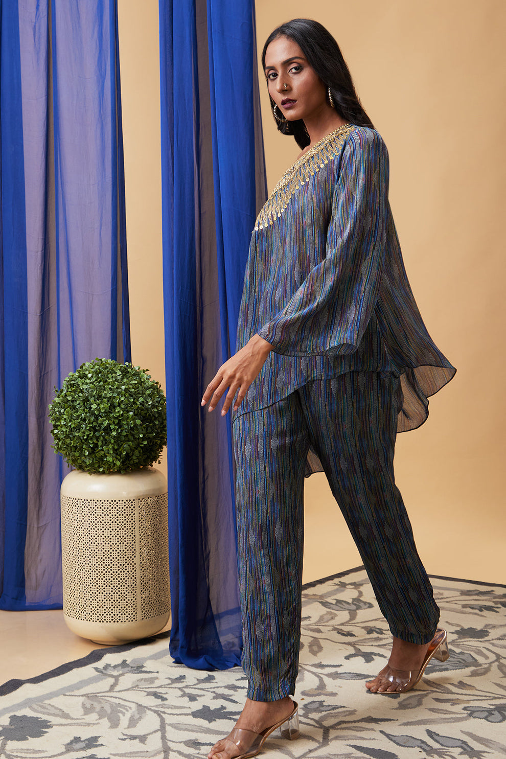 Elara One-Shoulder Top With Pants – Mohi fashion