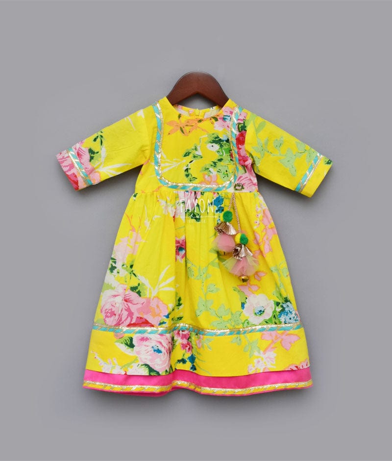 Buy Trendy & Stylish Yellow Printed Anarkali for Girls Online – Mohi ...
