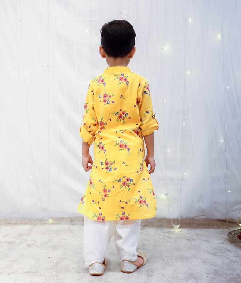 Shop Yellow Pathani Kurta Set for Boys Online – Mohi fashion