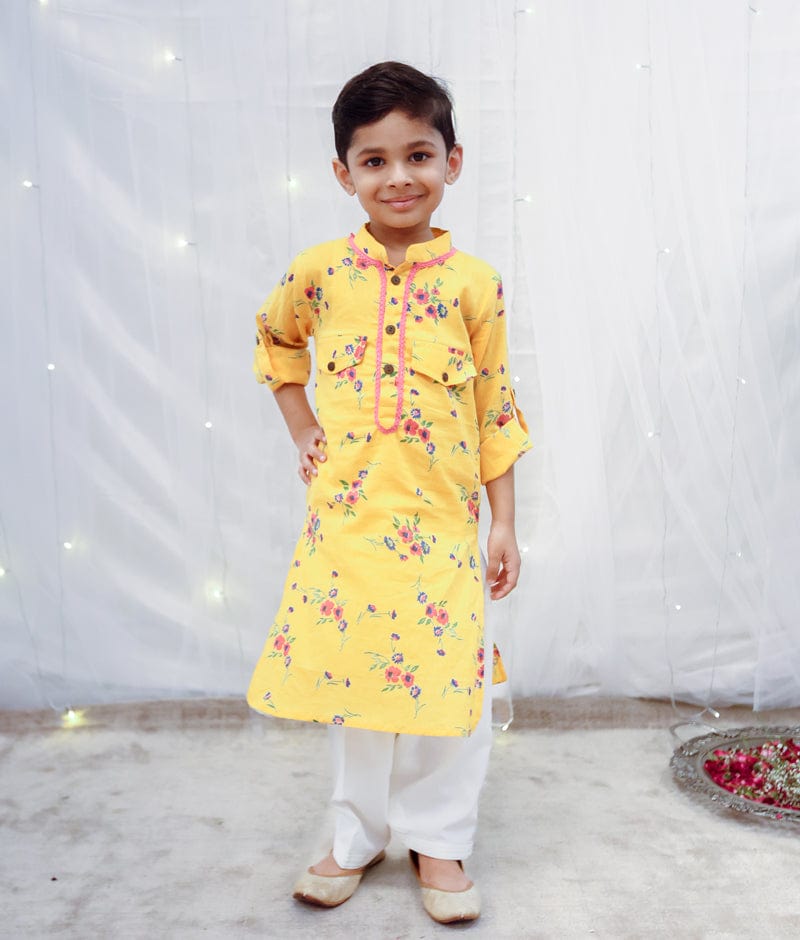 Shop Yellow Pathani Kurta Set for Boys Online – Mohi fashion