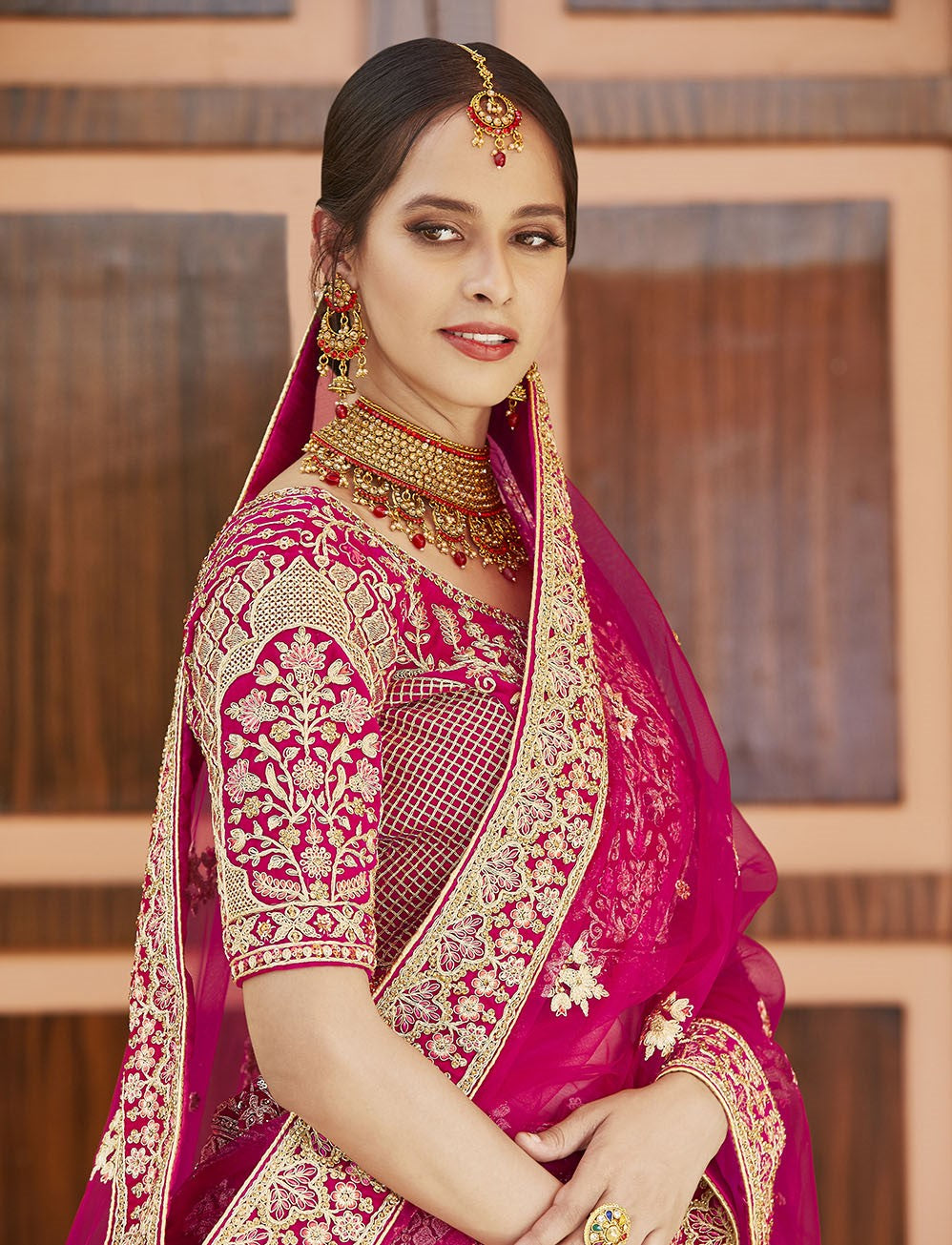 Beautiful Pink Color Bridal Velvet Lehenga 8307 – Mohi fashion